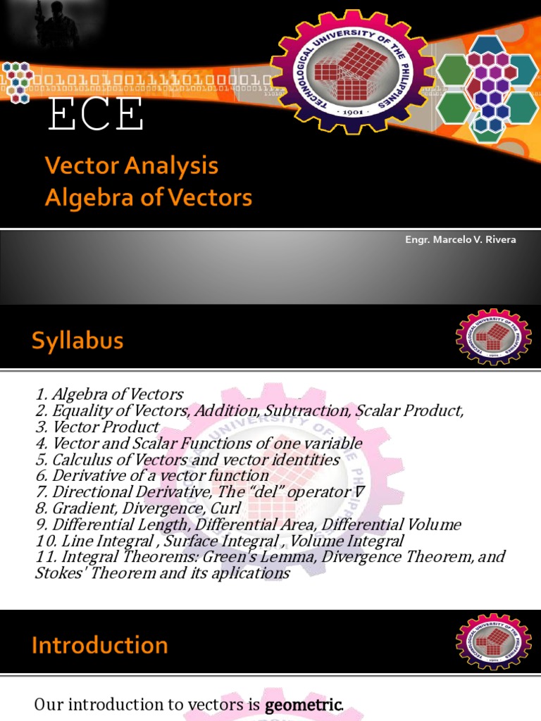 1-Vector Analysis-Algebra and Basics of Vector | PDF | Vector Space ...