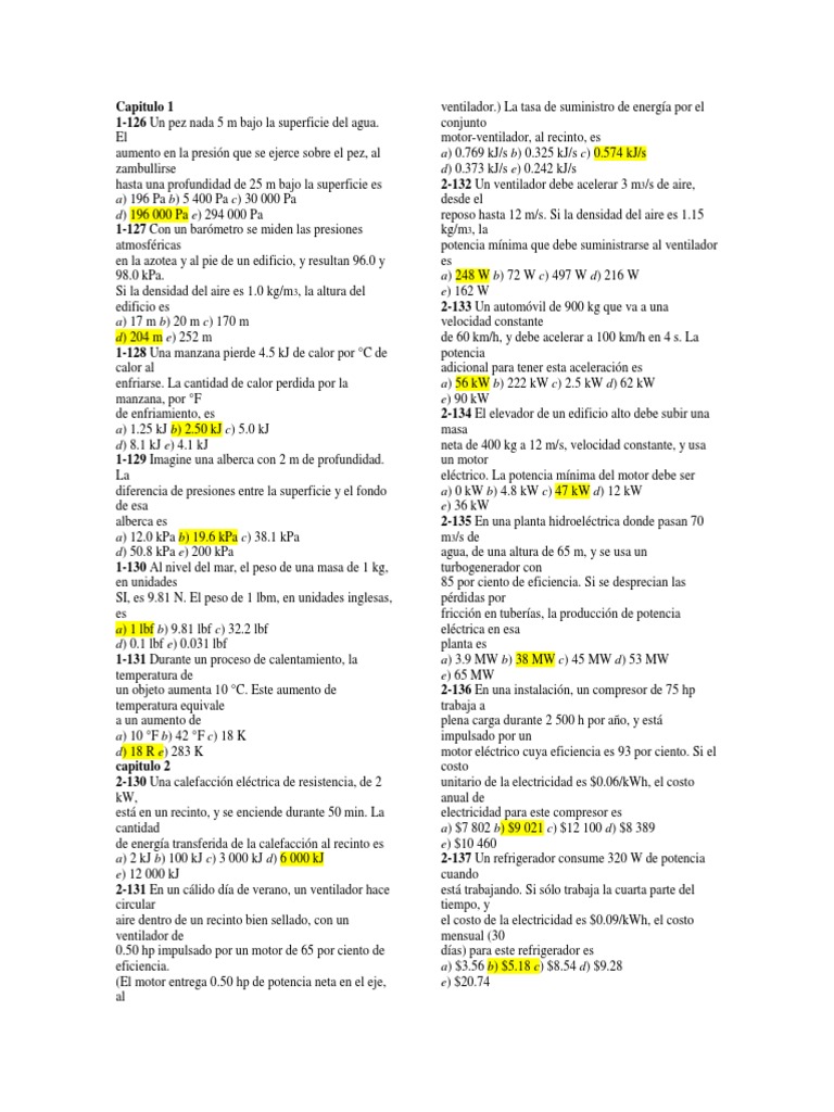 Termo Ejercicios | Descargar gratis PDF | Calor | Gases