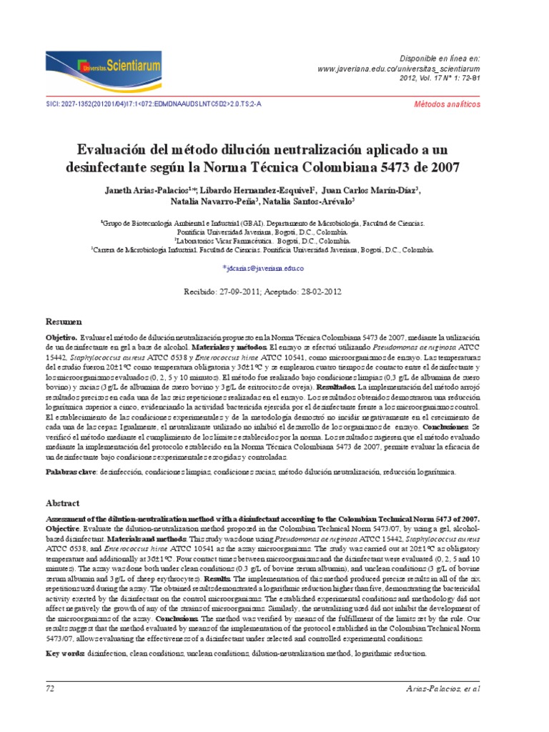 Documento Desinfectantes Tesis Janeth Arias | Descargar gratis PDF ...