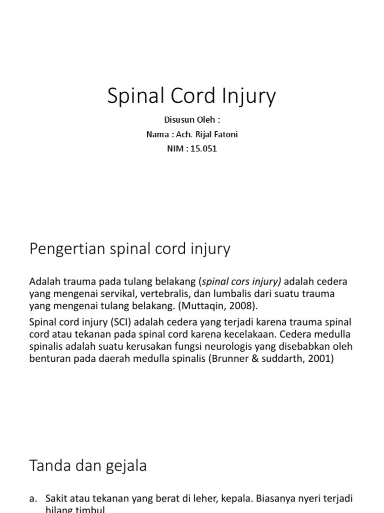 Spinal Cord Injury | PDF