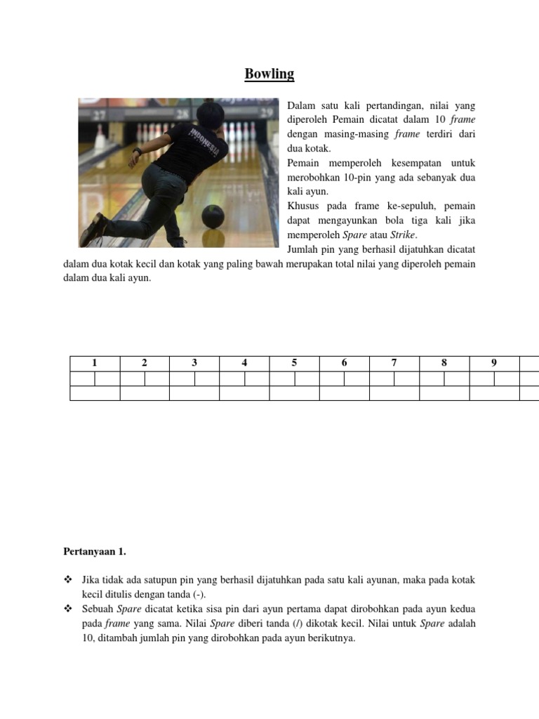 Panduan Skor Bowling dan Contoh Perhitungan | PDF