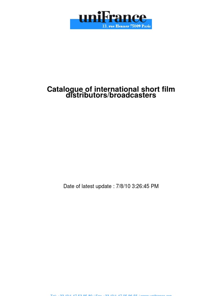 List of Short Film Distributors and Broadcasters | PDF | Video | Television