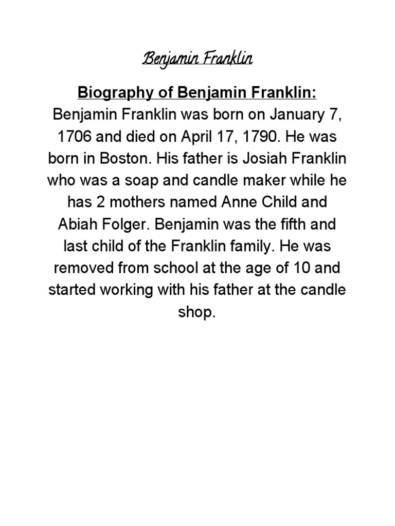 Benjamin Franklin | PDF | Benjamin Franklin