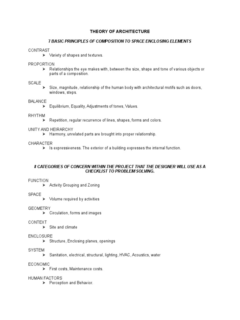 7 Basic Principles of Composition To Space Enclosing Elements | PDF ...