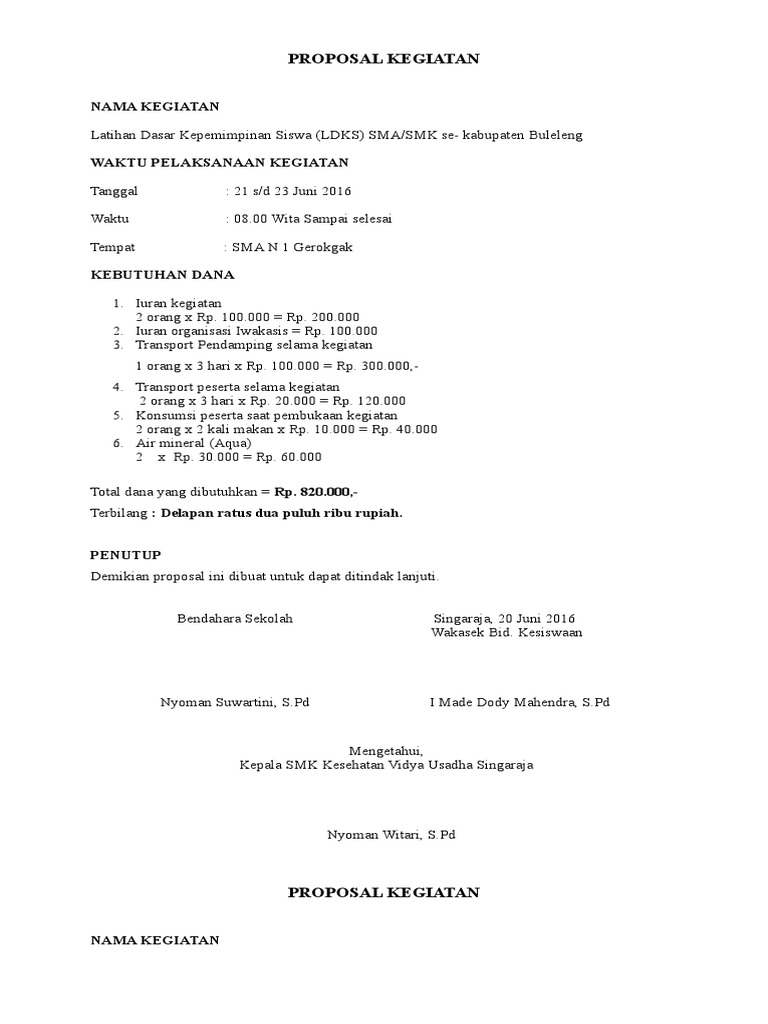 PROPOSAL Kegiatan Lomba | PDF