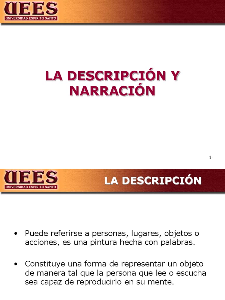 Descripción y Narración | PDF | Narración
