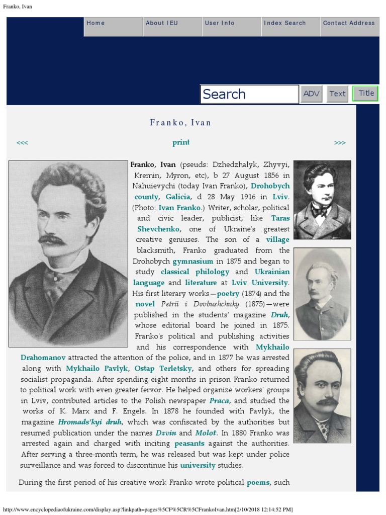 Franko, Ivan | PDF | Poetry