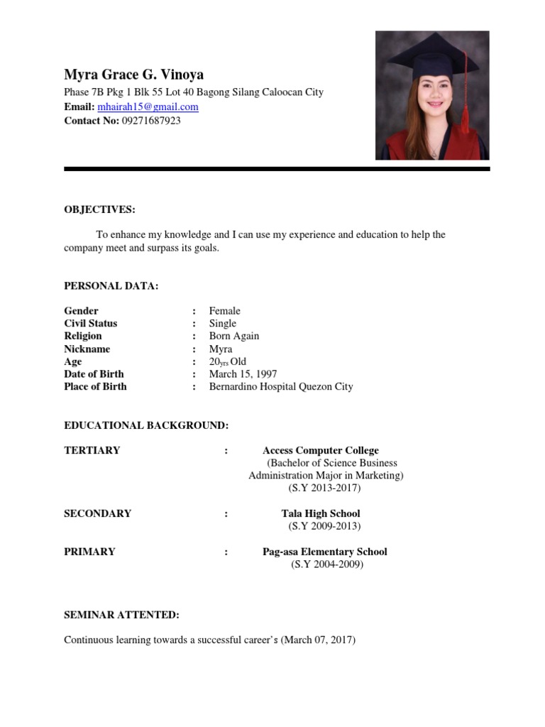 Myra Grace G. Vinoya | PDF