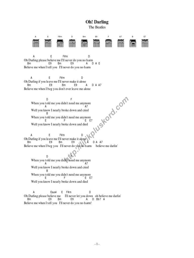 Oh Darling Guitar Chords