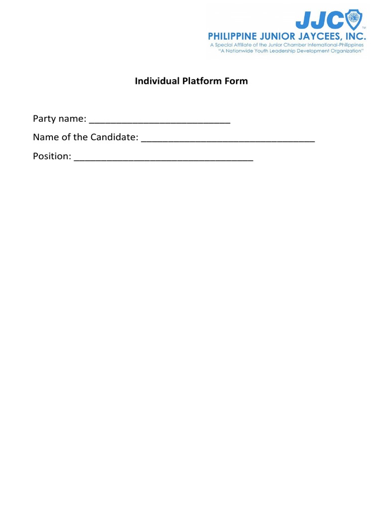 Individual Platform Form | PDF