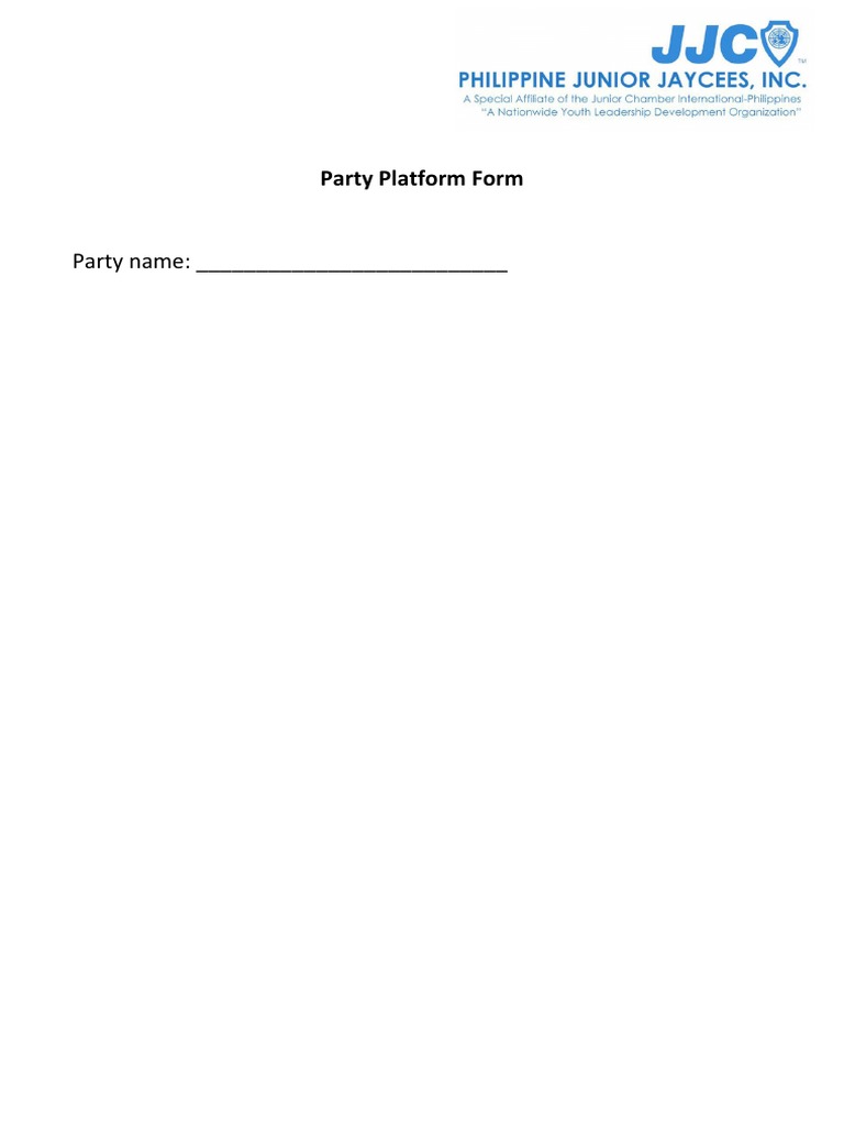 Party Platform Submission Form | PDF