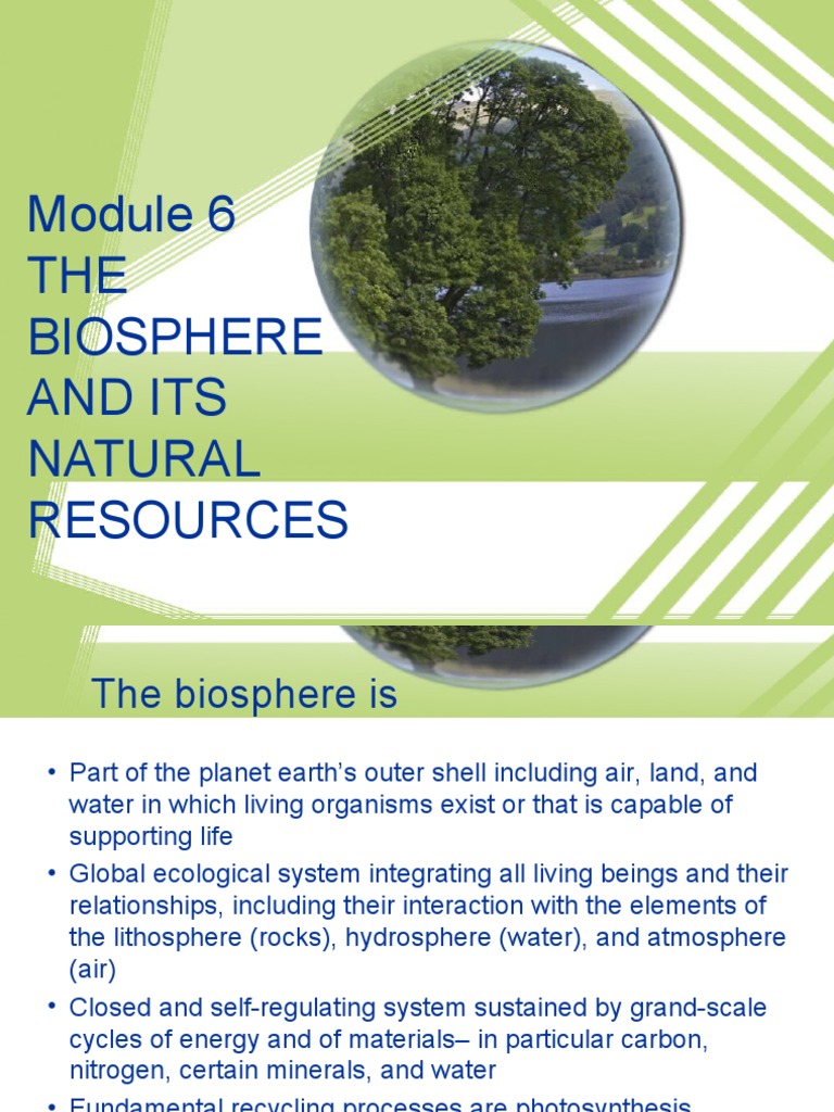 THE Biosphere and Its Natural Resources | PDF | Ecosystem | Coral Reef