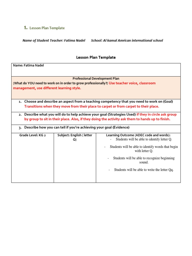 Letter Q Lesson Plan | PDF | Lesson Plan | Behaviorism