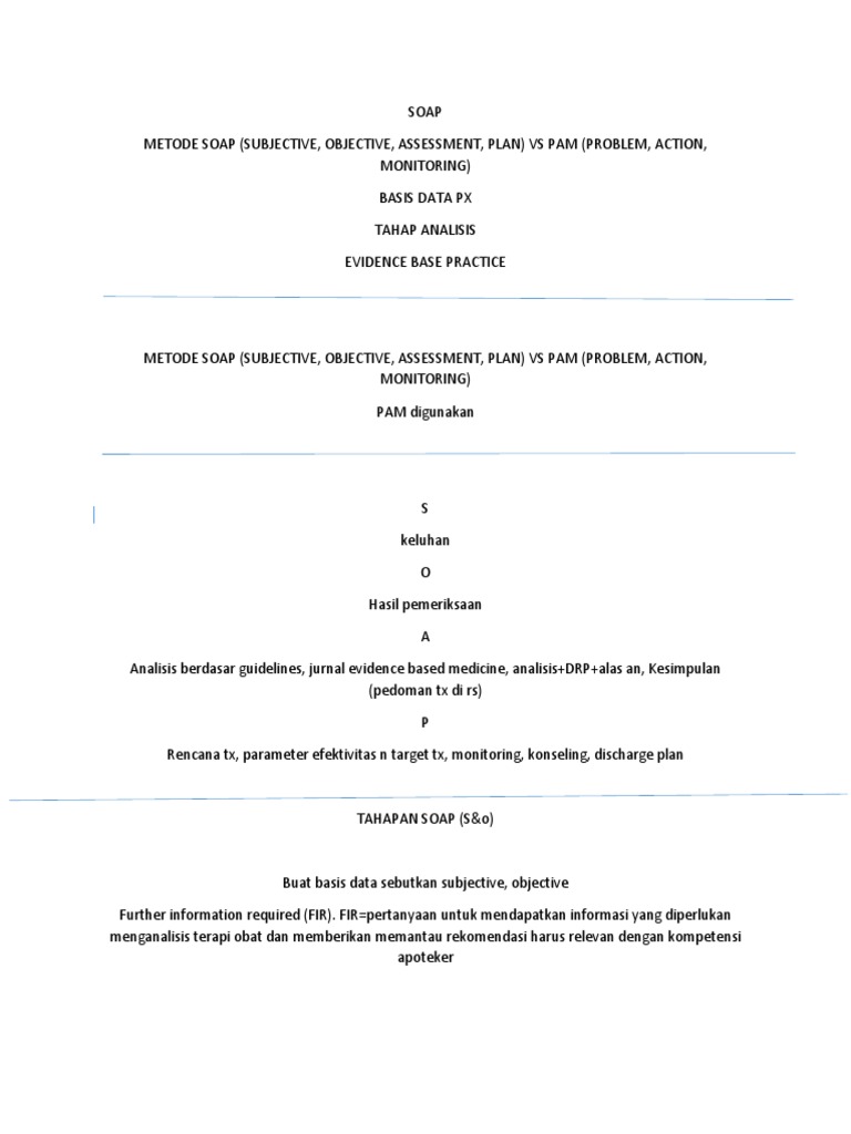 Metode SOAP vs PAM dalam Farmasi | PDF