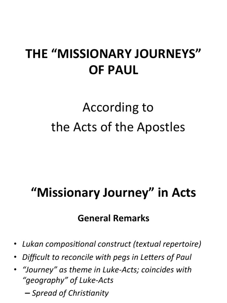 Paul’s First Missionary Journey Overview | PDF | Acts Of The Apostles ...