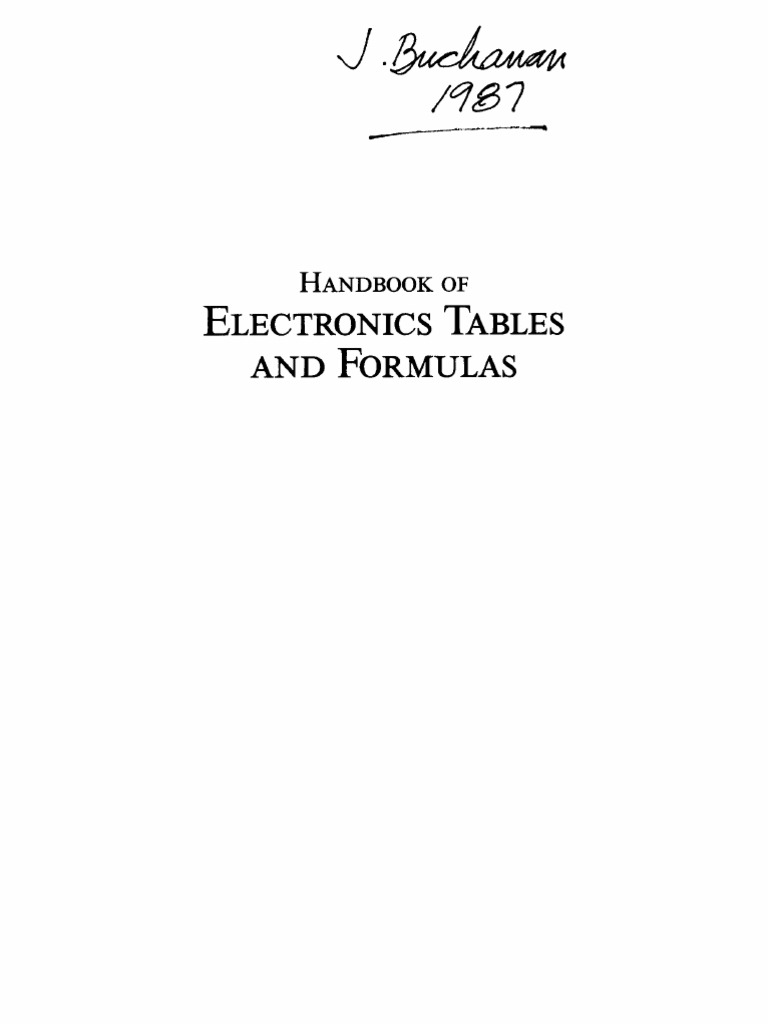 Handbook of Electronics Tables and Formulas.6-Th Ed | PDF | Series And ...