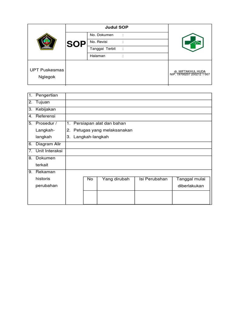 Format Sop Kosong | PDF