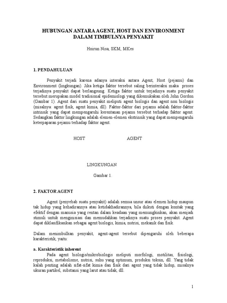 Hubungan Agent, Host, dan Environment | PDF | Kesehatan Holistik