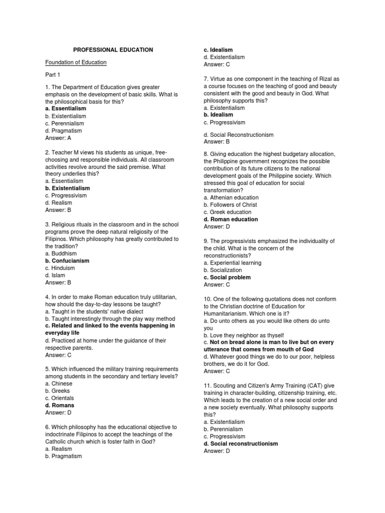 Professional Education | PDF | Learning Theory (Education) | Learning