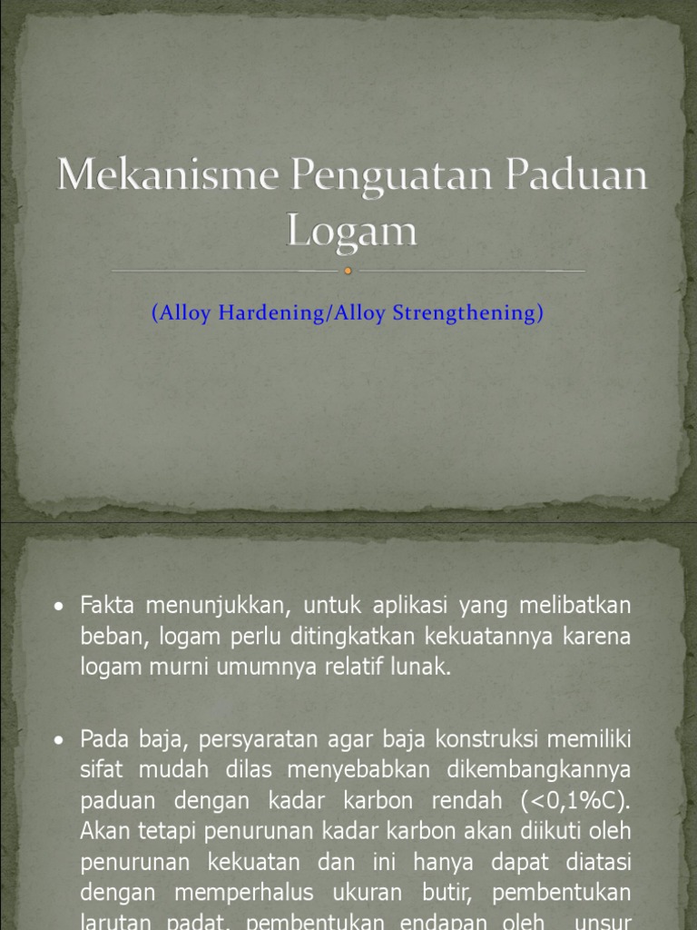 Mekanisme Penguatan Paduan Logam | PDF