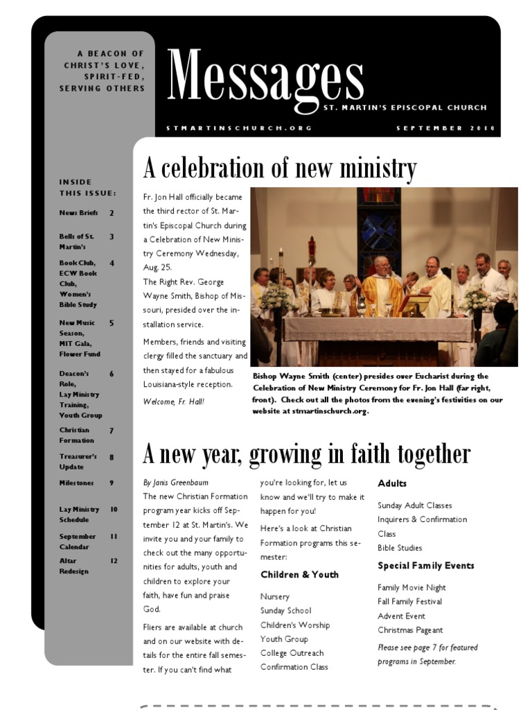 A Celebration of New Ministry: Messages | PDF | Deacon | Laity