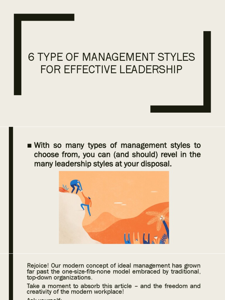 6 Type of Management Styles For Effective Leadership | PDF | Leadership ...