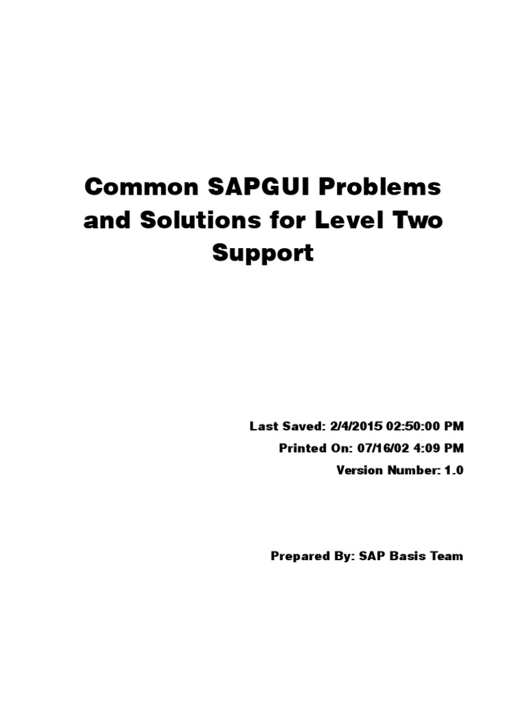 Common Sap Gui Problems and Solutions | PDF | Domain Name System | Ip ...