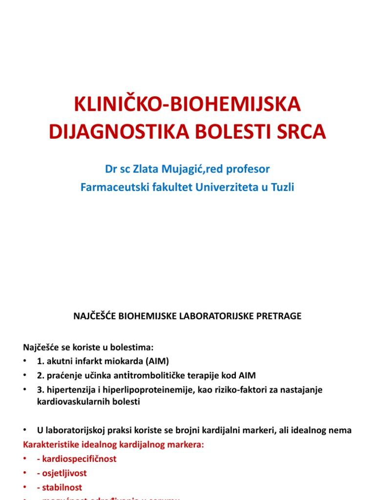 KVS, Kliničko-Biohemijska Dijagnostika Bolesti Srca | PDF
