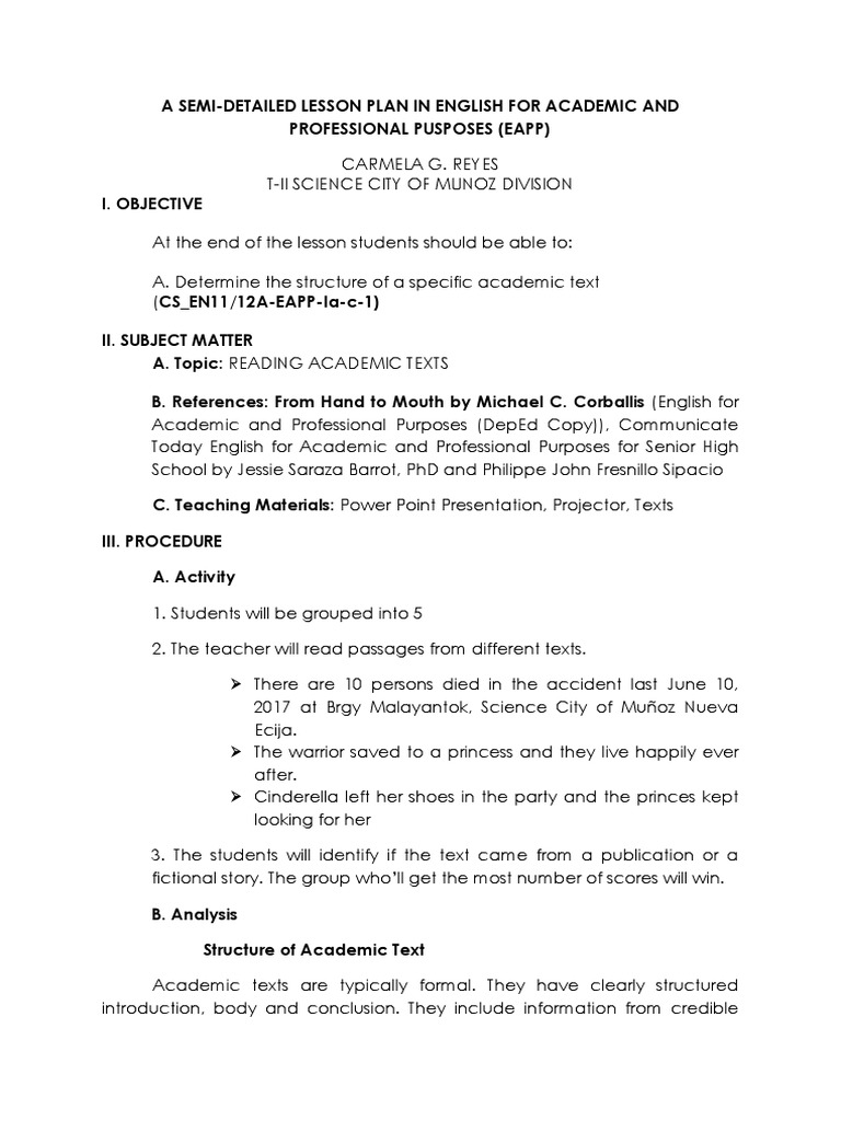 Week 1-3 (Reading Academic Texts) | PDF | English Language | Gesture