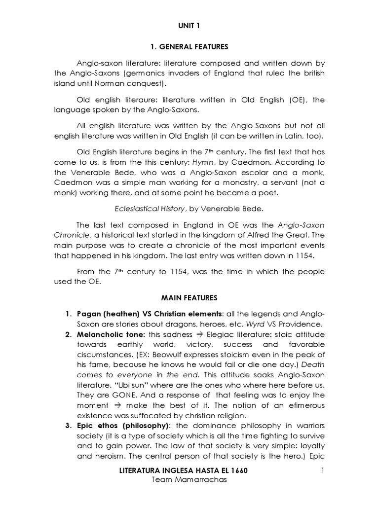Unit 1 | Download Free PDF | Beowulf | Anglo Saxons