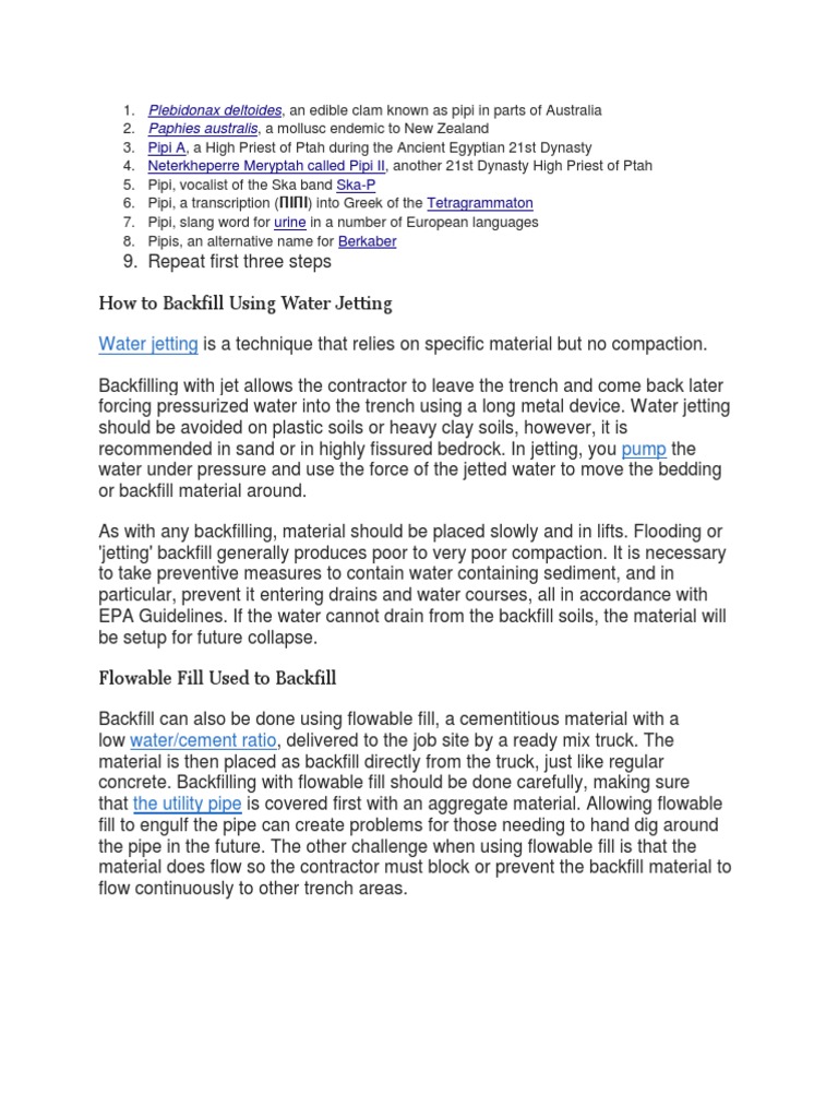 How To Backfill Using Water Jetting | PDF | Soil | Water