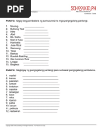 Worksheet Pangatnig | PDF