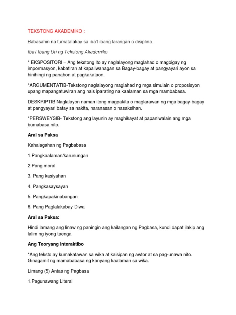 Tekstong Akademiko | PDF