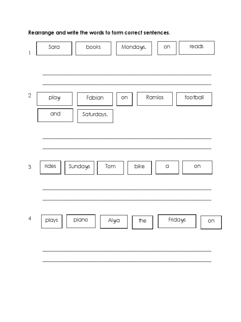 Rearrange and Write The Words and Phrases To Form Correct Sentences | PDF