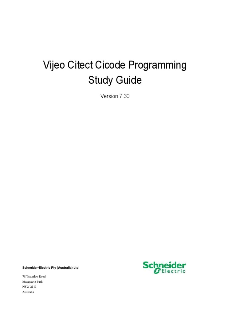 Vijeo Citect Programming With Cicode v7.30 Exam Study Guide | PDF | Parameter (Computer ...