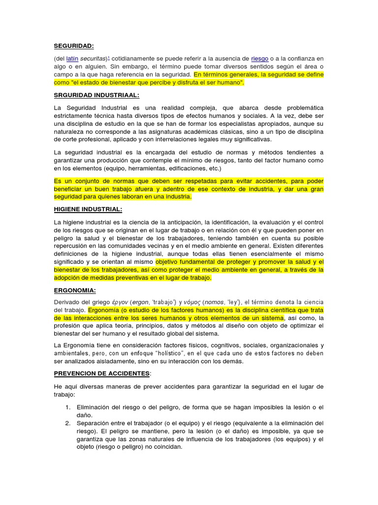 Resumen de Seguridad Insustrial 1 | PDF | Peligros | Riesgo