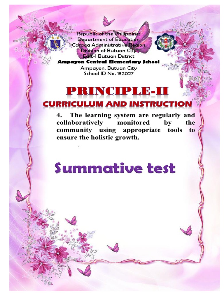 Summative Test: Ampayon Central Elementary School | PDF