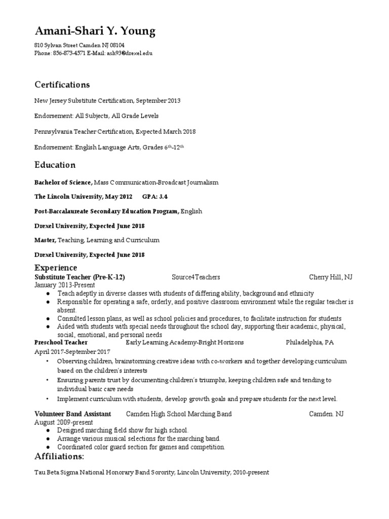 Amani Haskins Resume | PDF | Wellness