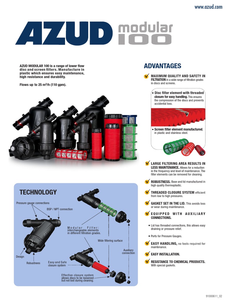 Azud Modular 100 Eng | Filtration | Building Materials