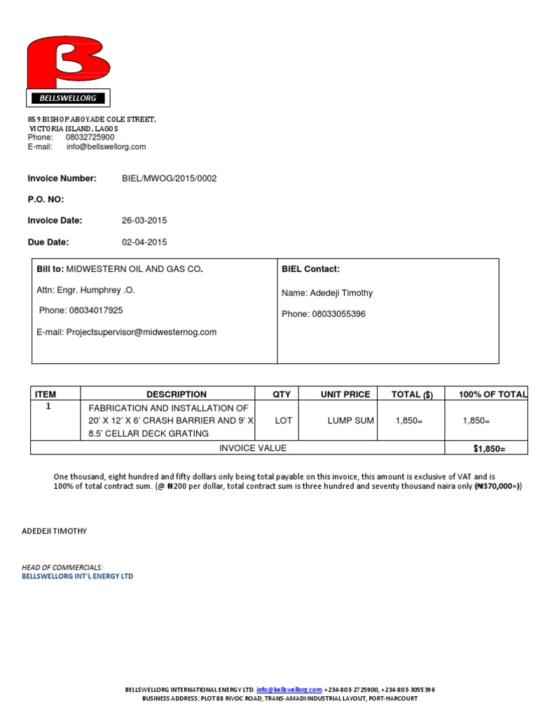 Invoice CRASH BARRIER PDF | PDF