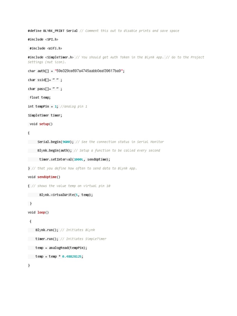 Blynk Code | PDF | Computer Engineering | Areas Of Computer Science