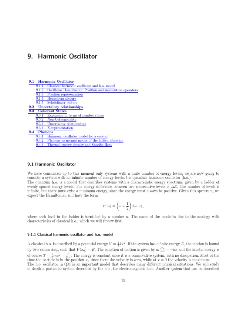 Harmonic Oscillator | PDF | Phonon | Hamiltonian (Quantum Mechanics) Harmonic Oscillator | PDF | Phonon | Hamiltonian (Quantum Mechanics)