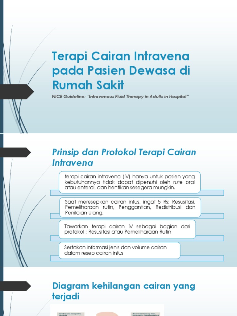 Terapi Cairan Intravena Pada Pasien Dewasa Di Rumah Sakit | PDF