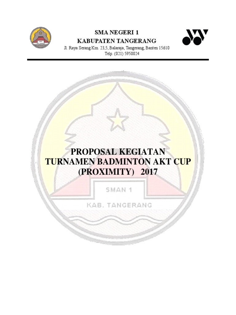 Proposal Turnamen Badminton 2017 | PDF