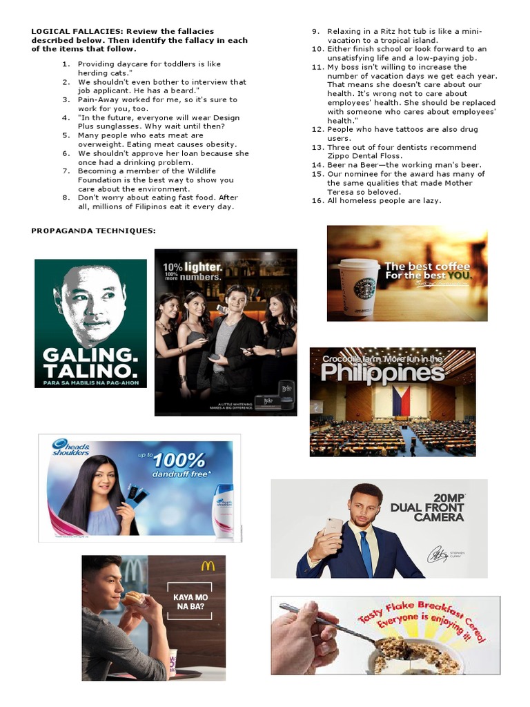Quiz Logical Fallacies Propaganda | PDF