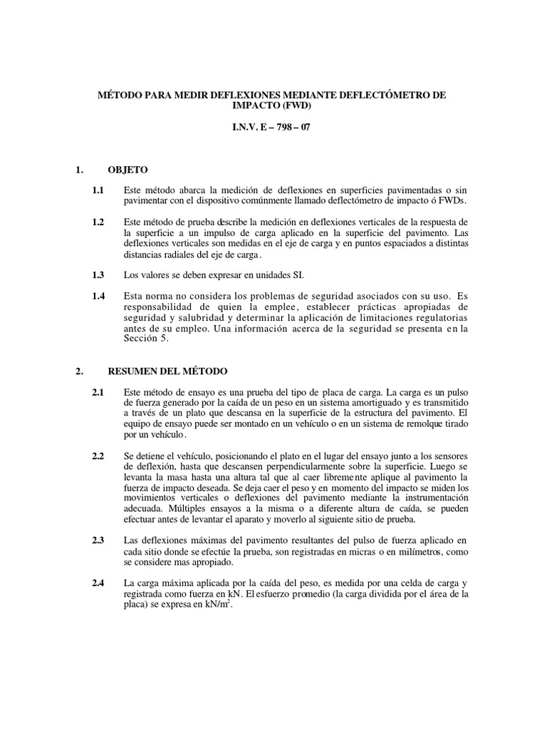 Norma INV E-798-07 PDF | PDF | Ciencia y matemáticas
