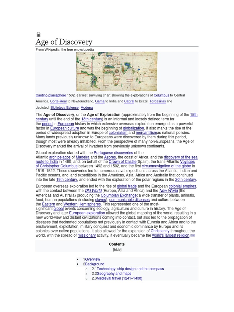 Age of Discovery: Global Exploration History | PDF | Age Of Discovery ...