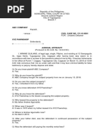 Sample Answer To Ejectment Complaint | PDF | Complaint | Affidavit
