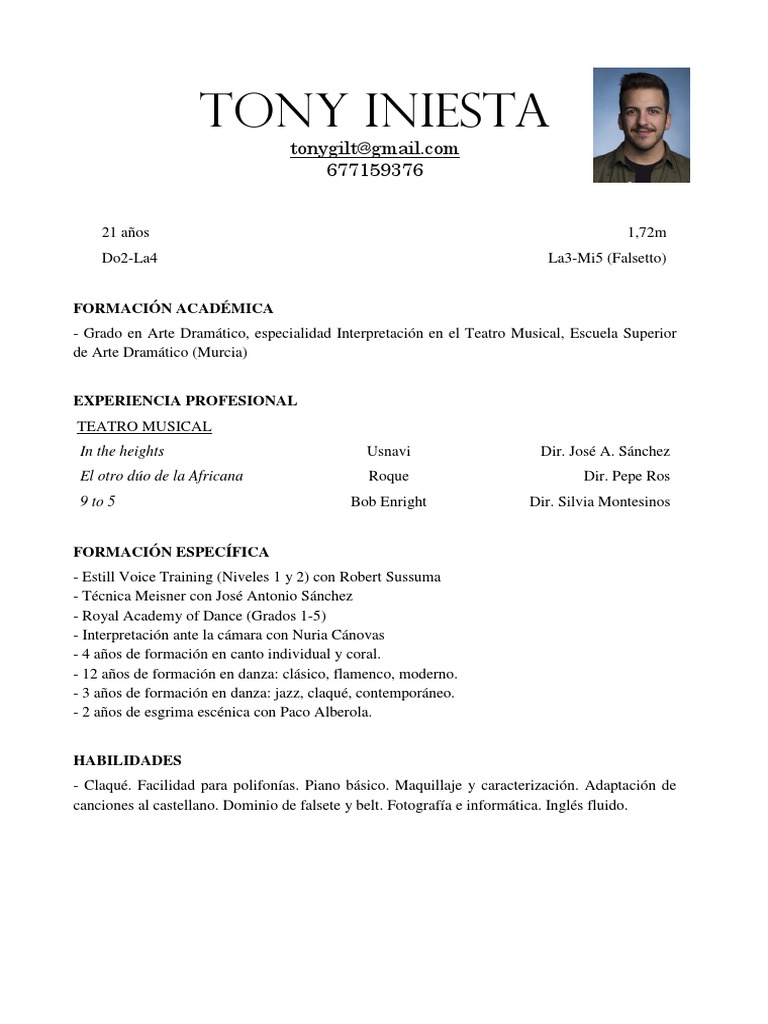 Curriculum Tony | PDF