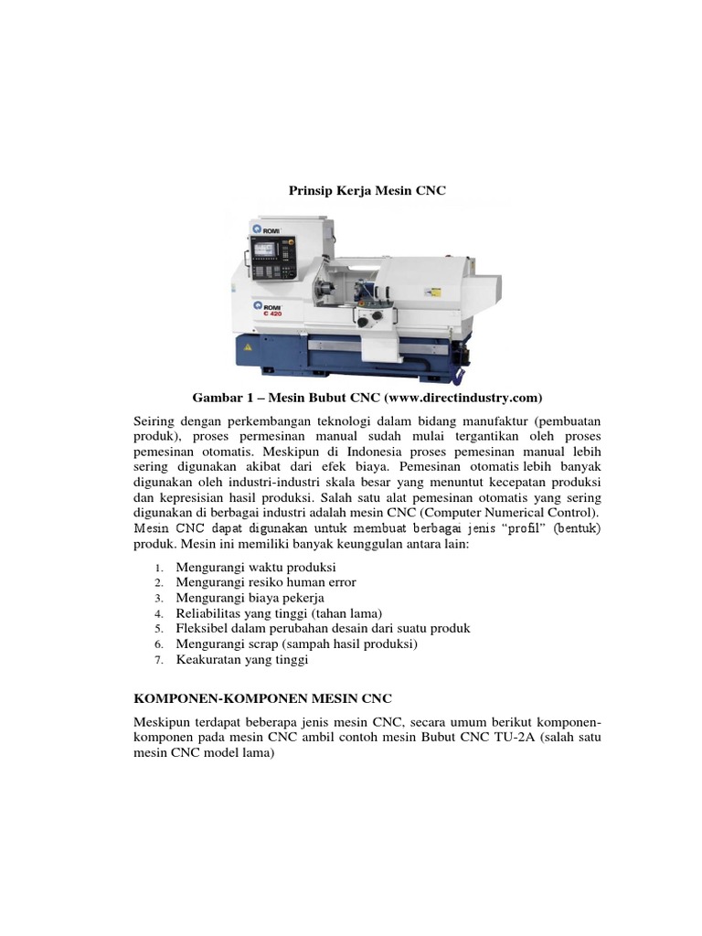 Prinsip Kerja Mesin CNC | PDF | Komputer